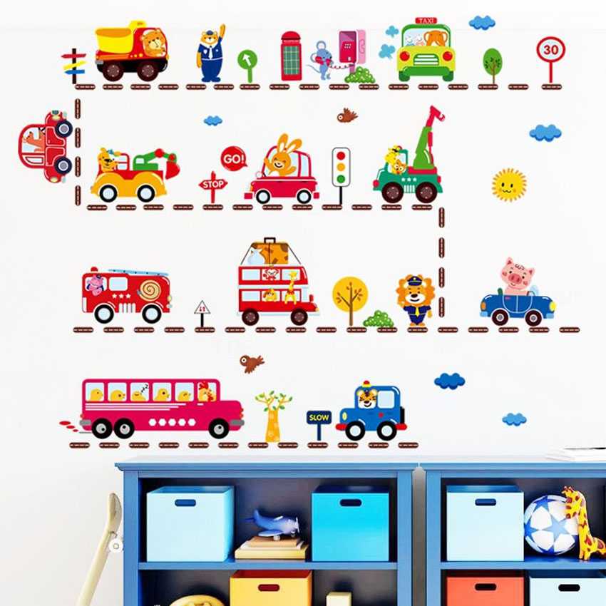 Jual Wall Sticker Traffic Kartun Stiker Dinding Dekorasi Ruang