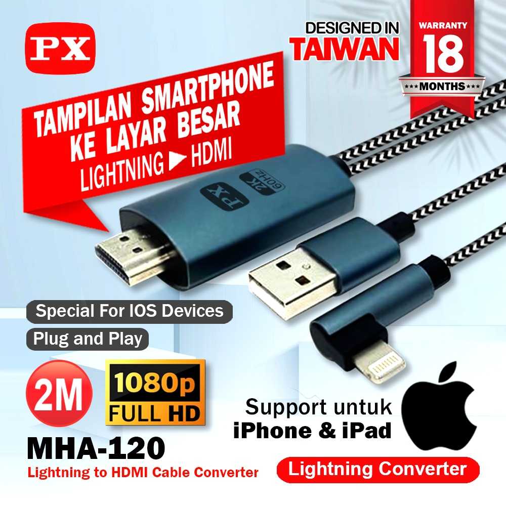 Jual Kabel MHL Lightning Converter iPhone iPad ke HDMI 2 meter