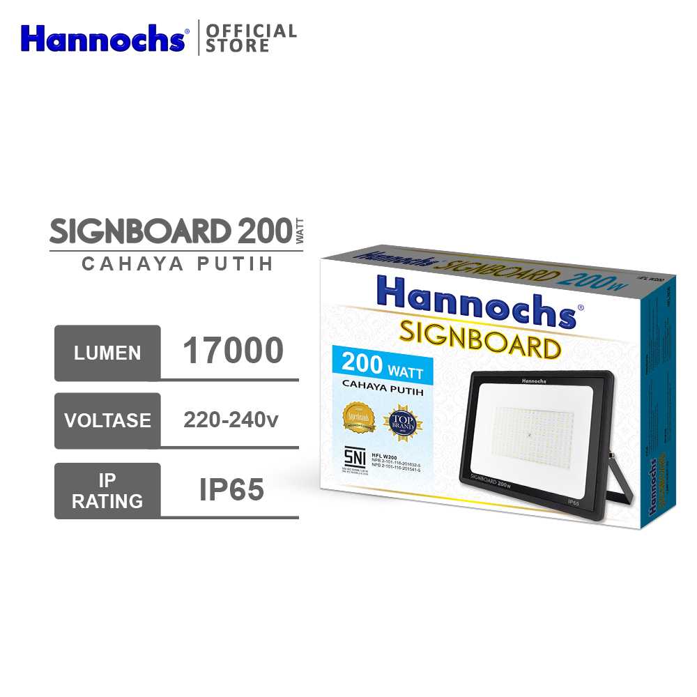 Jual Hannochs LED Flood Light Signboard 200 watt CDL - Putih