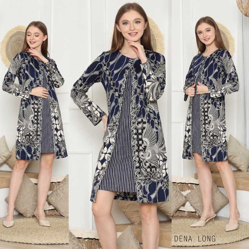 Jual DENA DRESS LONG STANDAR / JUMBO & SUPER JUMBO - DRESS BATIK