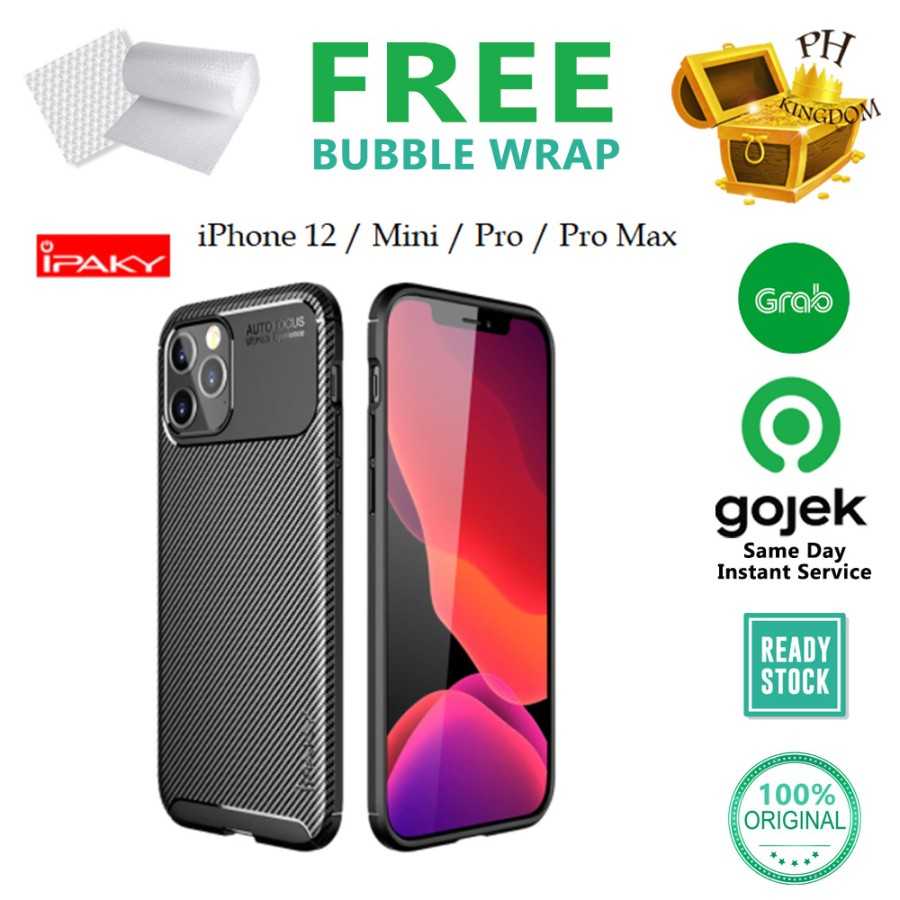 Jual IPAKY iPhone 12 / Mini / Pro / Pro Max - Carbon Fiber Slim
