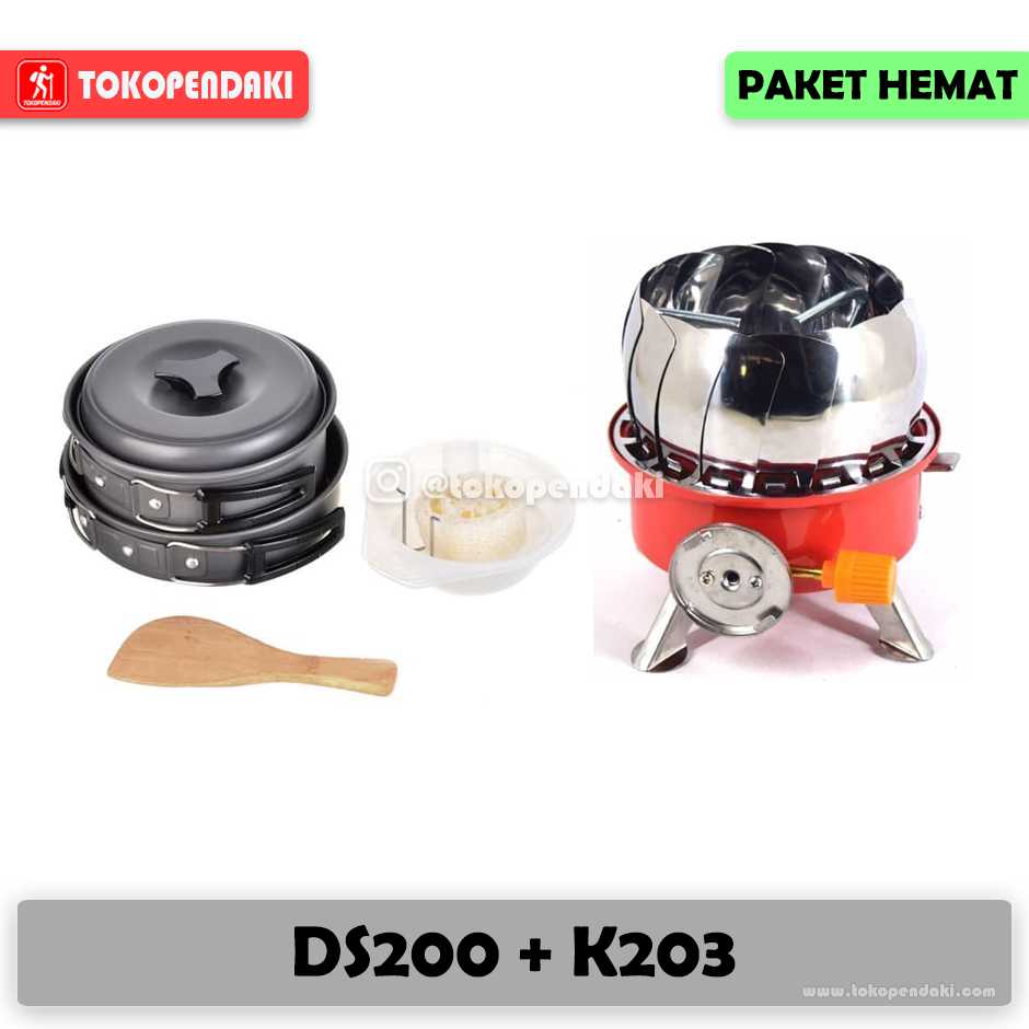 Jual Paket Hemat Cooking Set DS 200 + K203 Kompor Portable