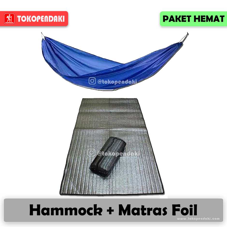 Jual Paket Hemat Hammock Ultralight + Matras Foil Camping Praktis