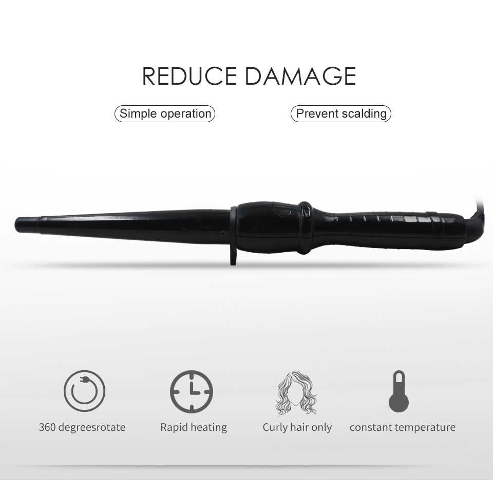 Jual Hair Curler Conical Curling Iron Single Tube 32mm with LCD