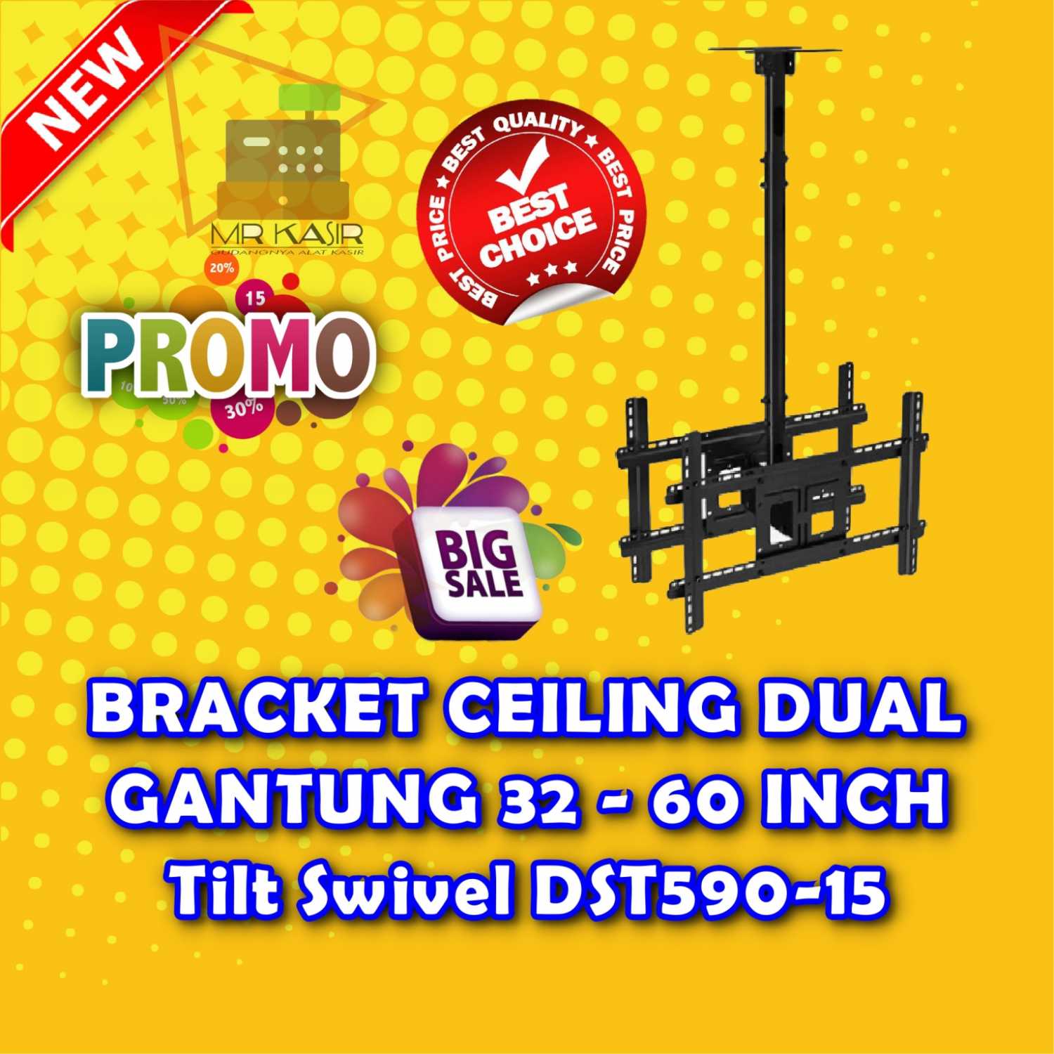 Jual Bracket Gantung LED / LCD Dual TV Ceiling DST59015 32"-60"