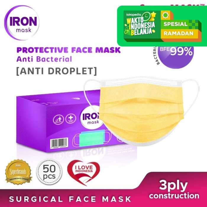 Jual Iron Protective Mask 3Ply isi 50 - Kuning | Jakmall.com