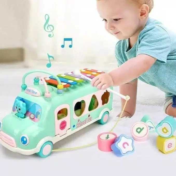 Jual MAINAN EDUKASI ANAK BABY HAPPY BUS XYLOPHONE 3IN1 MOBIL