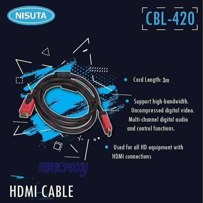 Jual Nisuta Mikuso CBL 420 Kabel HDMI 3 Meter - Kabel HDMI