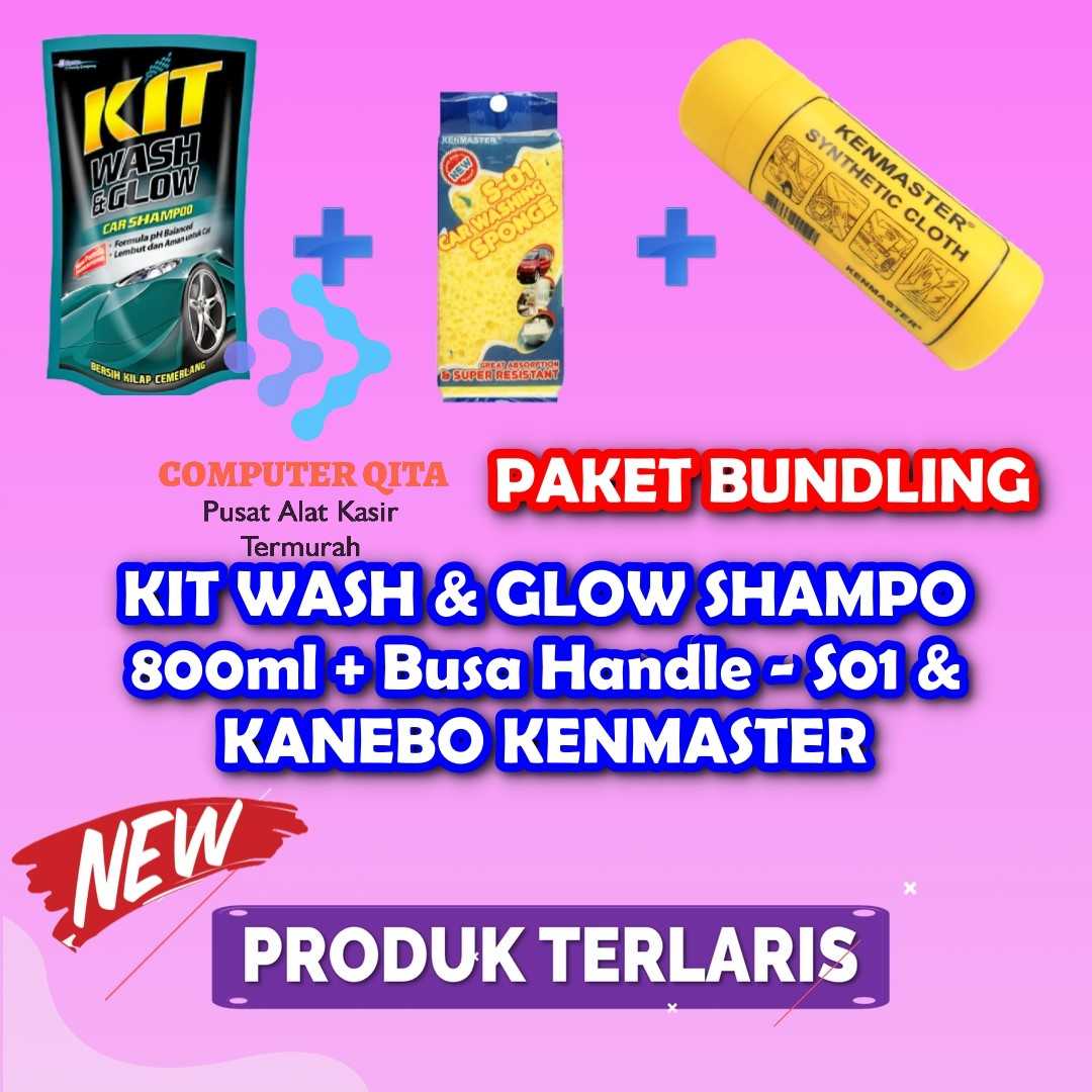 Jual KIT WASH & GLOW SHAMPO 800ml + BUSA WASHING- S01 & KANEBO