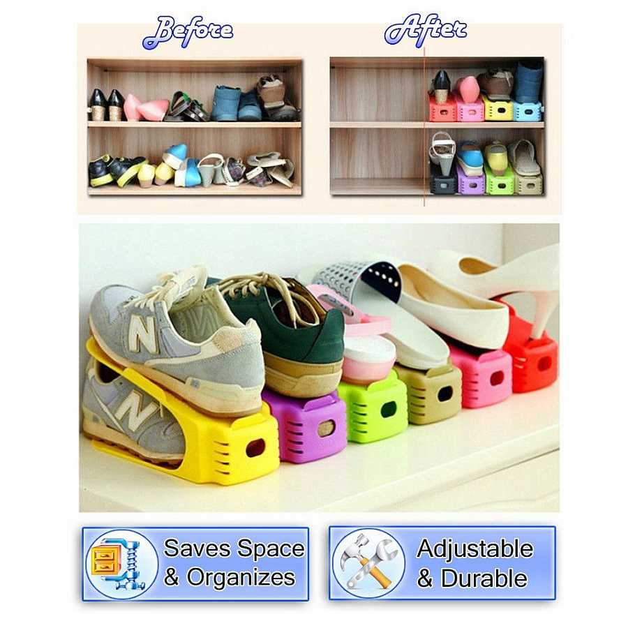 Jual Adjustable Shoes Organizer Warna Portable Shoe Shelf Rack