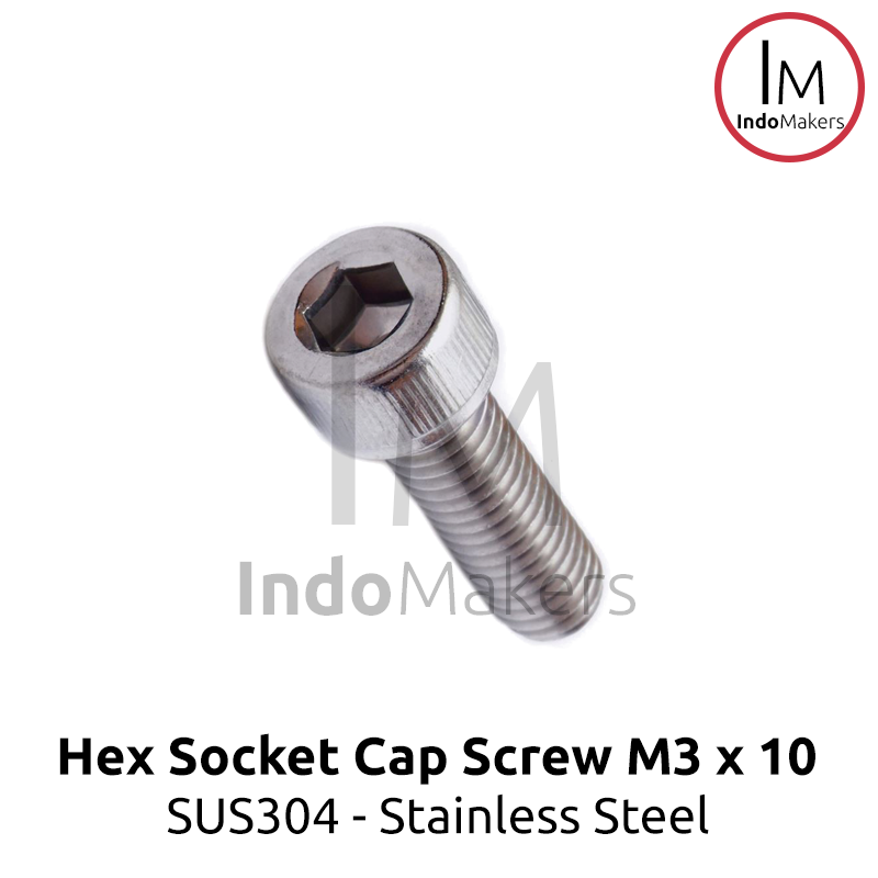 Jual Hex Socket Cap Screw Stainless Steel M3 x 10mm | Jakmall.com