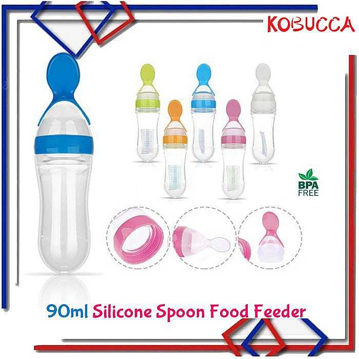 Jual Botol Sendok Makan Bayi Kombinasi Silikon PP Botol Susu