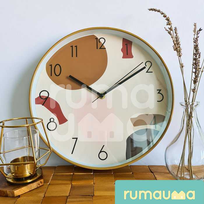 Jual RUMAUMA Jam Dinding Pattern Aesthetic Dekorasi Rumah Sweep