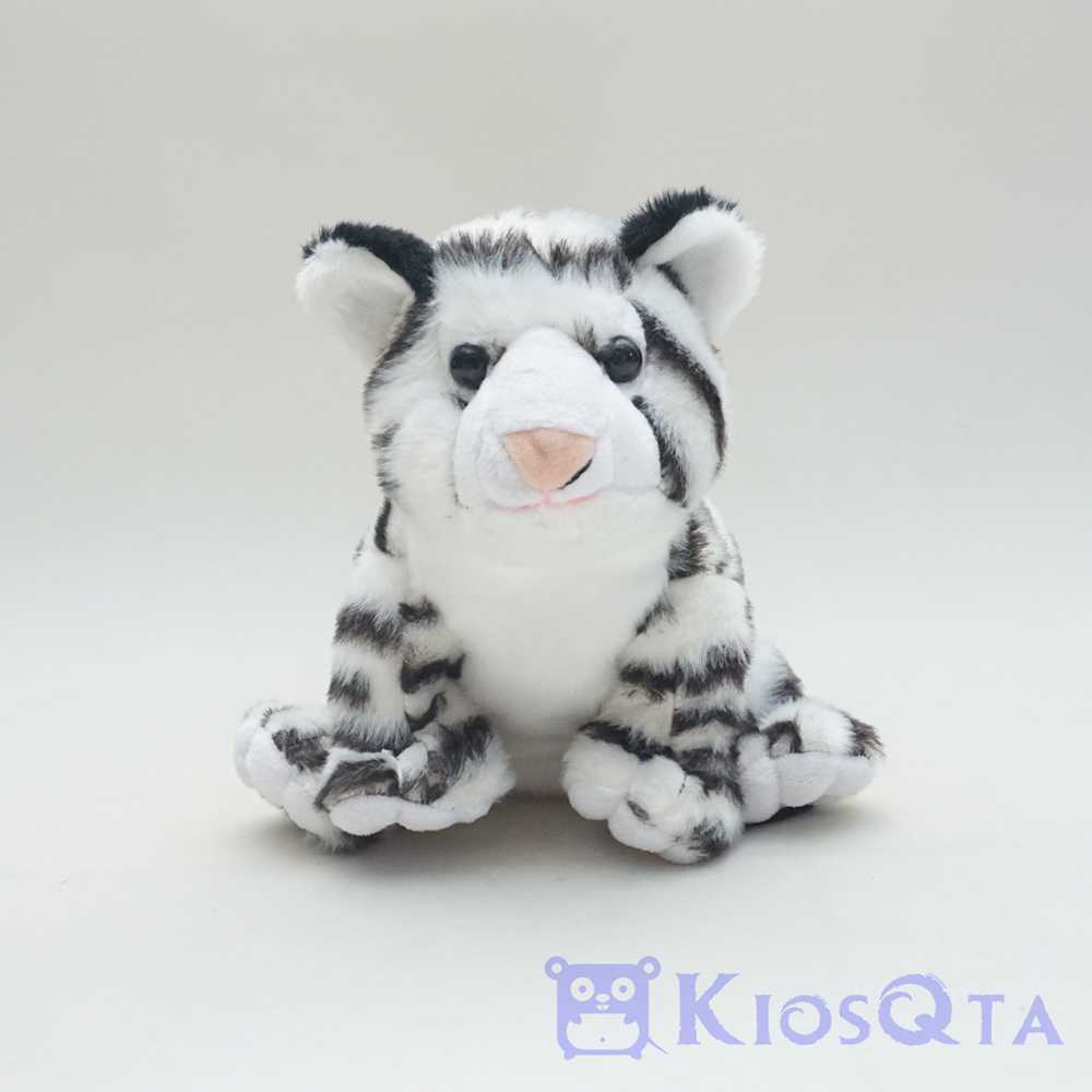 Jual boneka macan harimau duduk sitting tiger putih medium JUN