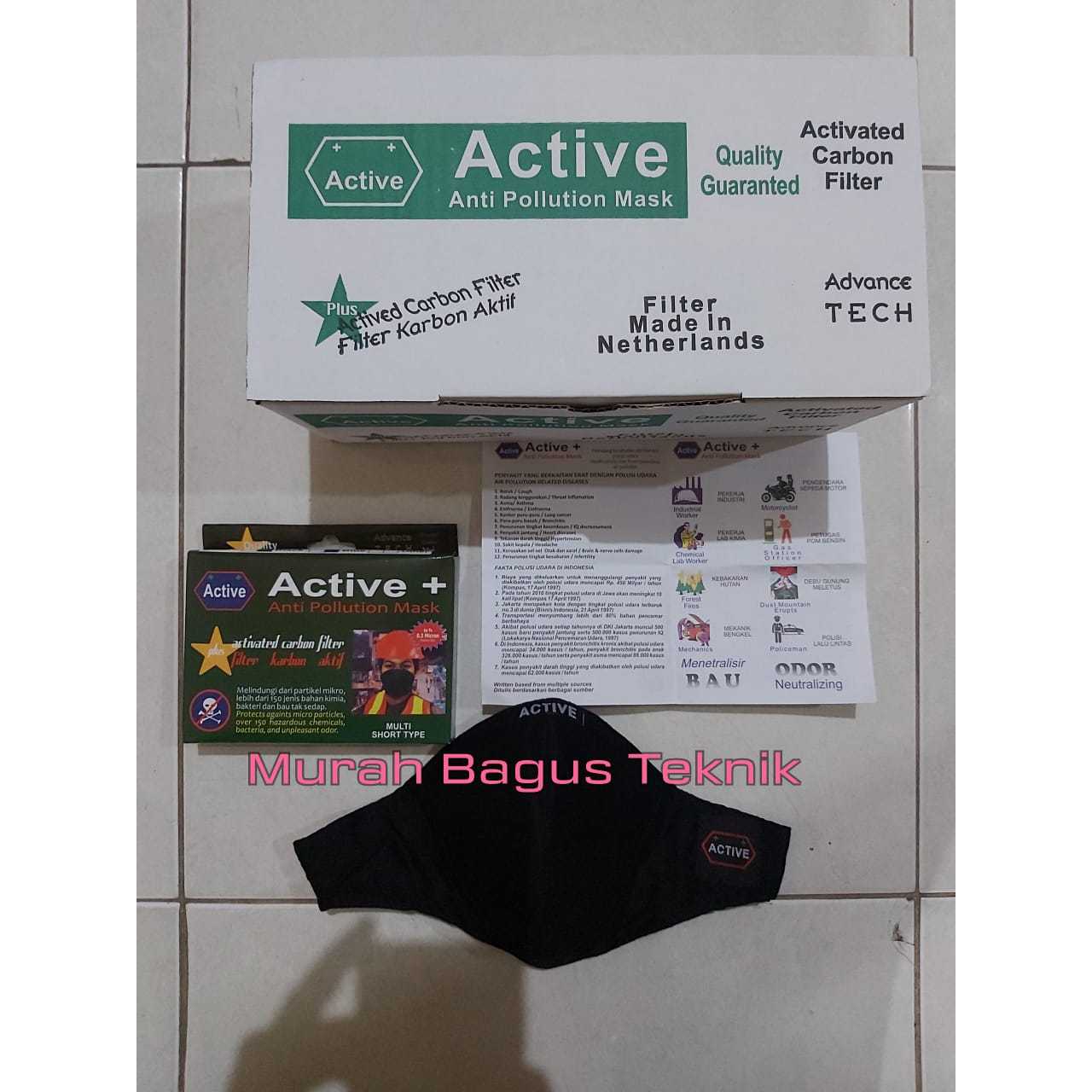 Jual MASKER ACTIVE PLUS CARBON FILTER MASKER ANTI POLLUTION MASK
