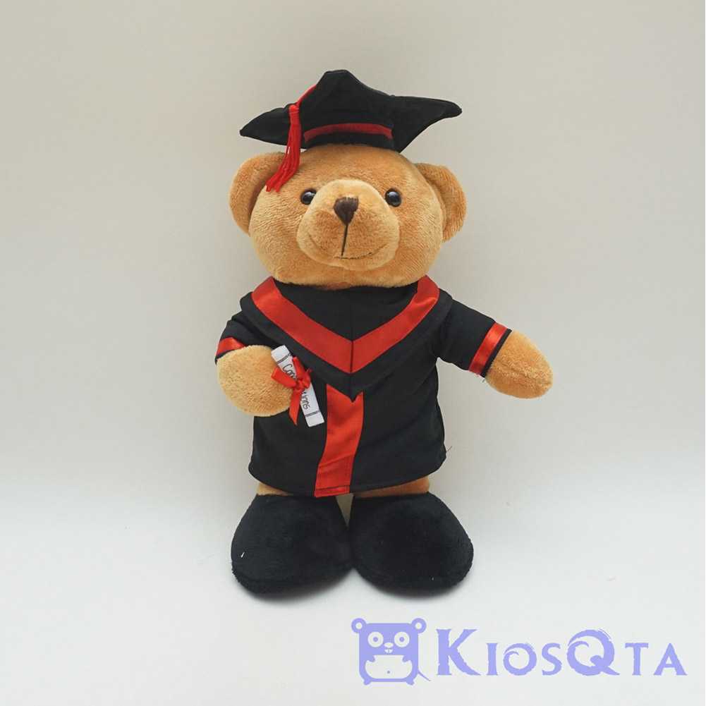Jual Boneka wisuda beruang bear coklat toga merah | Jakmall.com
