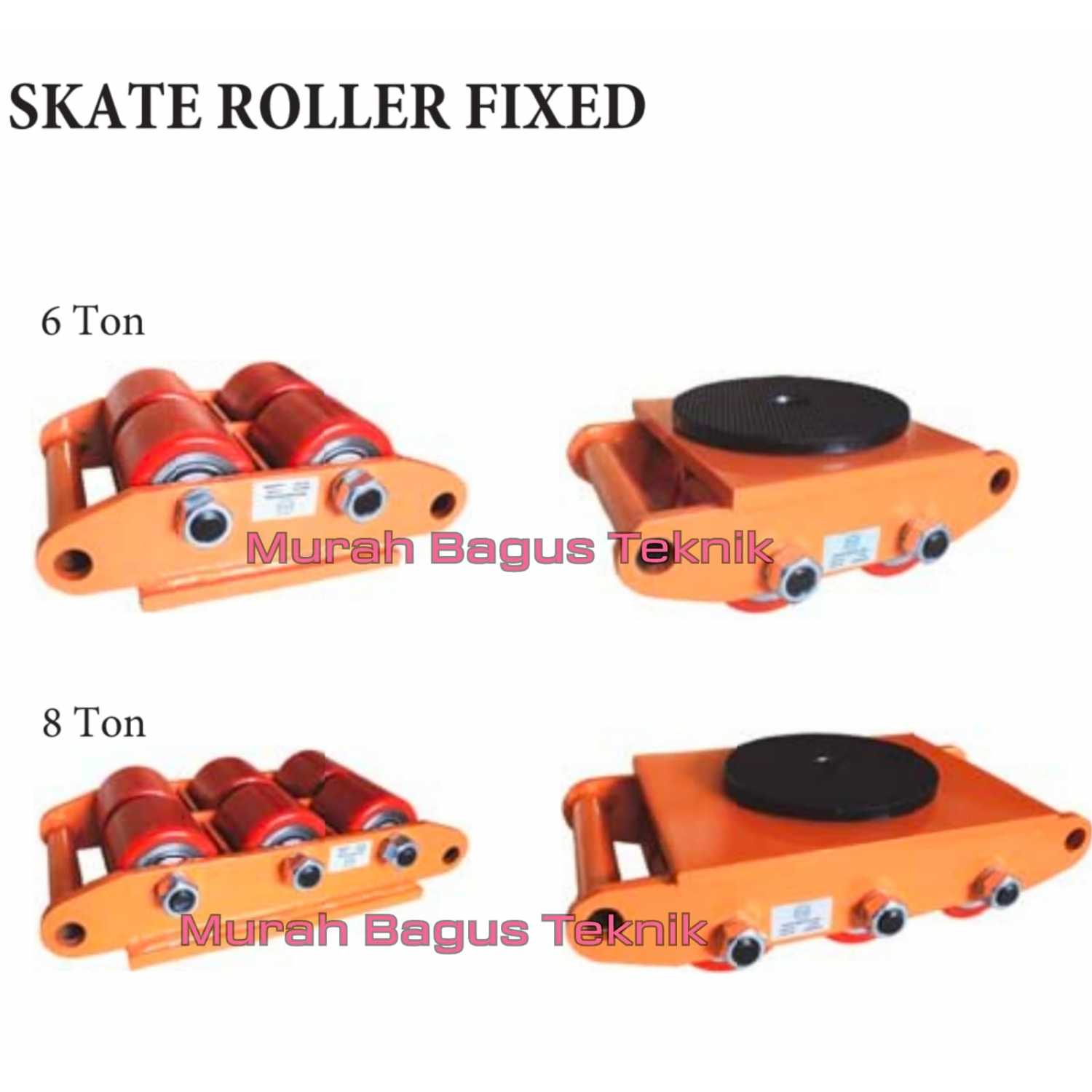 Jual 6T Roller Skid Skate Tank Machine Trolley Dolly Hand Truck