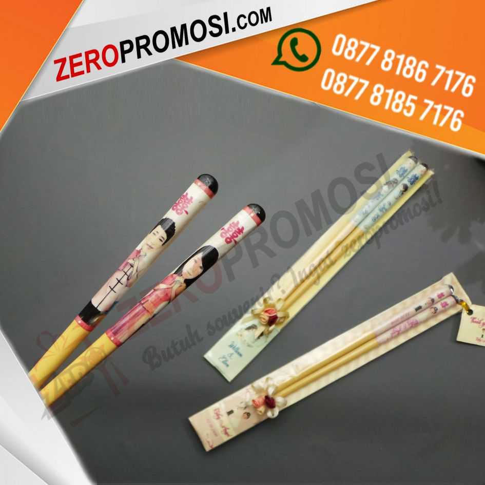 Jual Souvenir Wood Chopstick Sumpit Kayu Custom Gambar Murah
