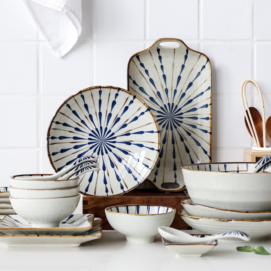 Jual UCHII HANABI Set Exclusive Ceramic Dinnerware 21pcs Alat