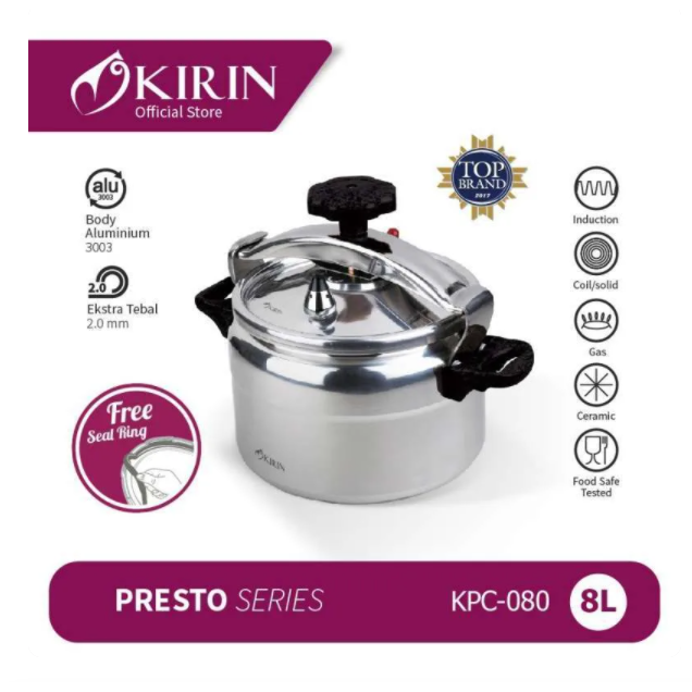 Jual KIRIN Panci Presto Induksi Aluminium 8 Liter KPC-080