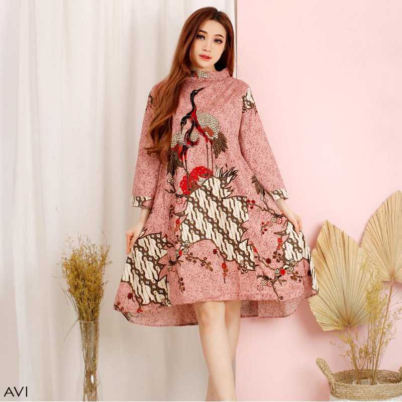 Jual Avi Dress Wanita Batik Couple Batik Wanita Modern Set