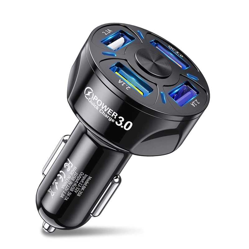 Jual Taffware Car Charger Mobil USB 4 Port QC3.0 35W 7A - BK-358