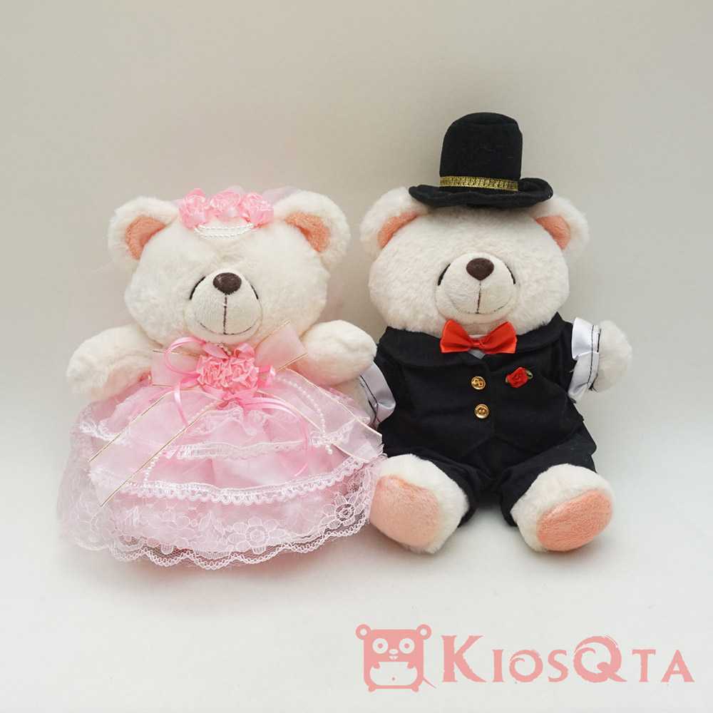 Jual boneka teddy bear couple beruang wedding medium AGT | Jakmall.com