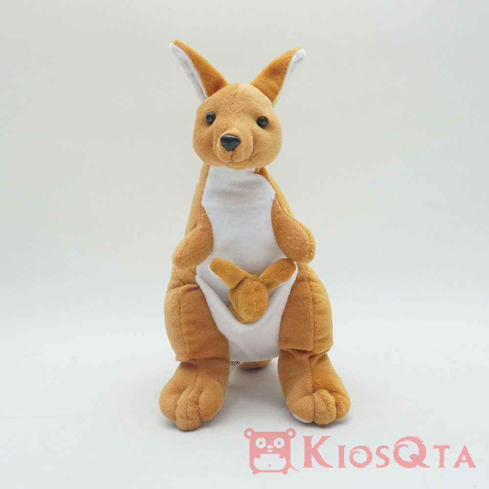 Jual boneka kanguru dan baby kangaroo coklat lucu medium AUG