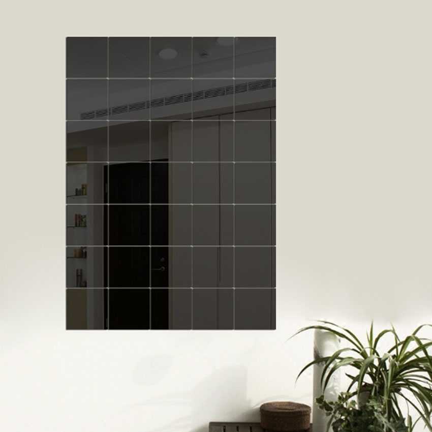 Jual Stiker Cermin Kotak Kaca Dinding Akrilik Square Acrylic