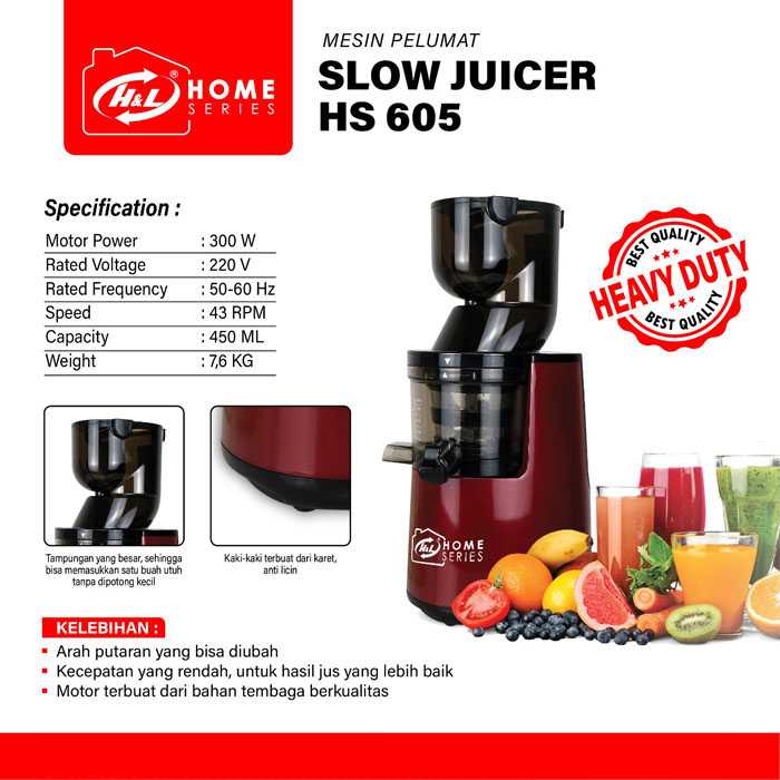 Jual HL HS605 Slow Juicer Mesin Pelumat | Jakmall.com