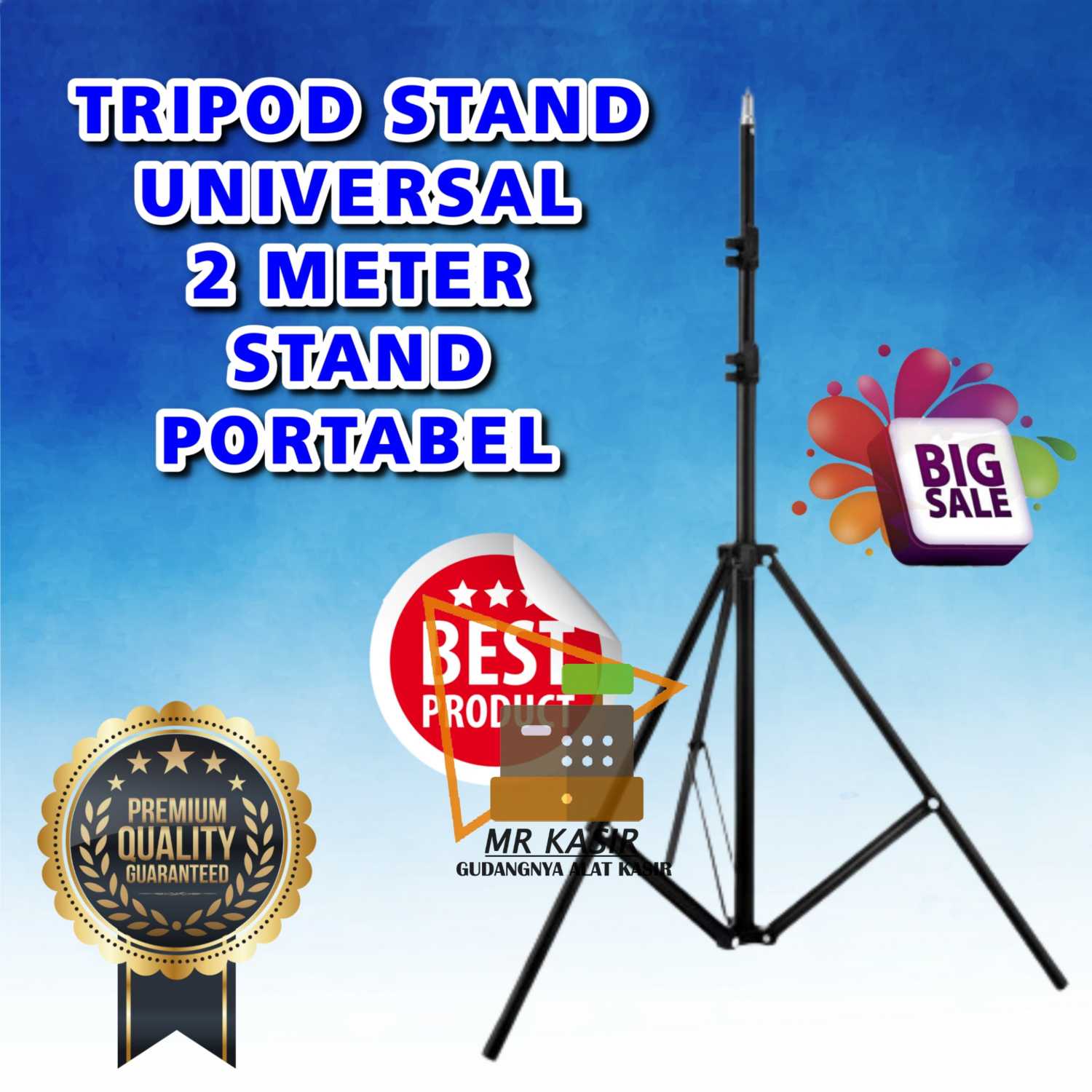 Jual TRIPOD STAND UNIVERSAL 2 METER THERMOMETER STAND LIGHTING