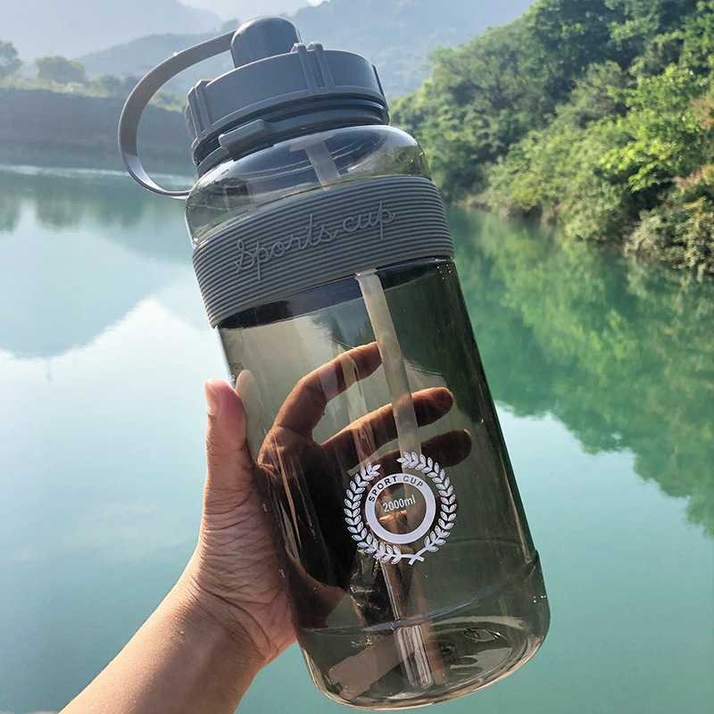 Jual Niehaina Botol Minum Plastik Sport Water Bottle with Straw