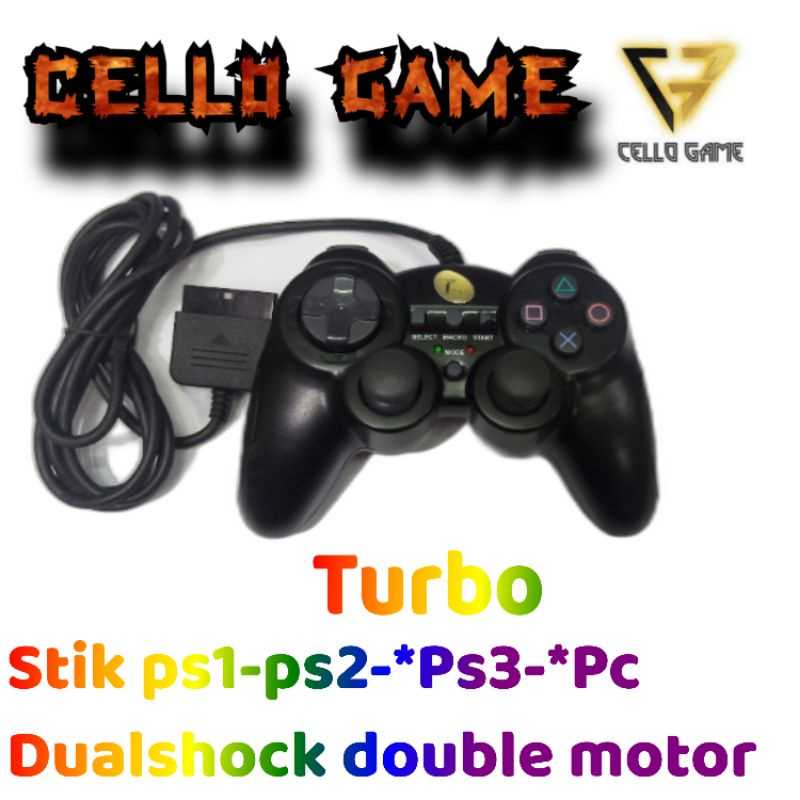 Jual STIK STICK SONY PS2 / PS1 *PC / PS3 TURBO DUAL SHOCK KABEL