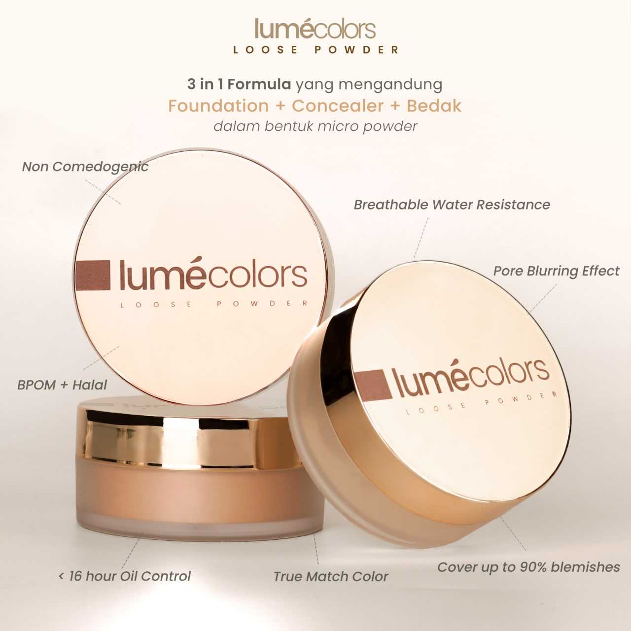 Jual Lumecolors Loose Powder Pore Blurring Effect With Oil