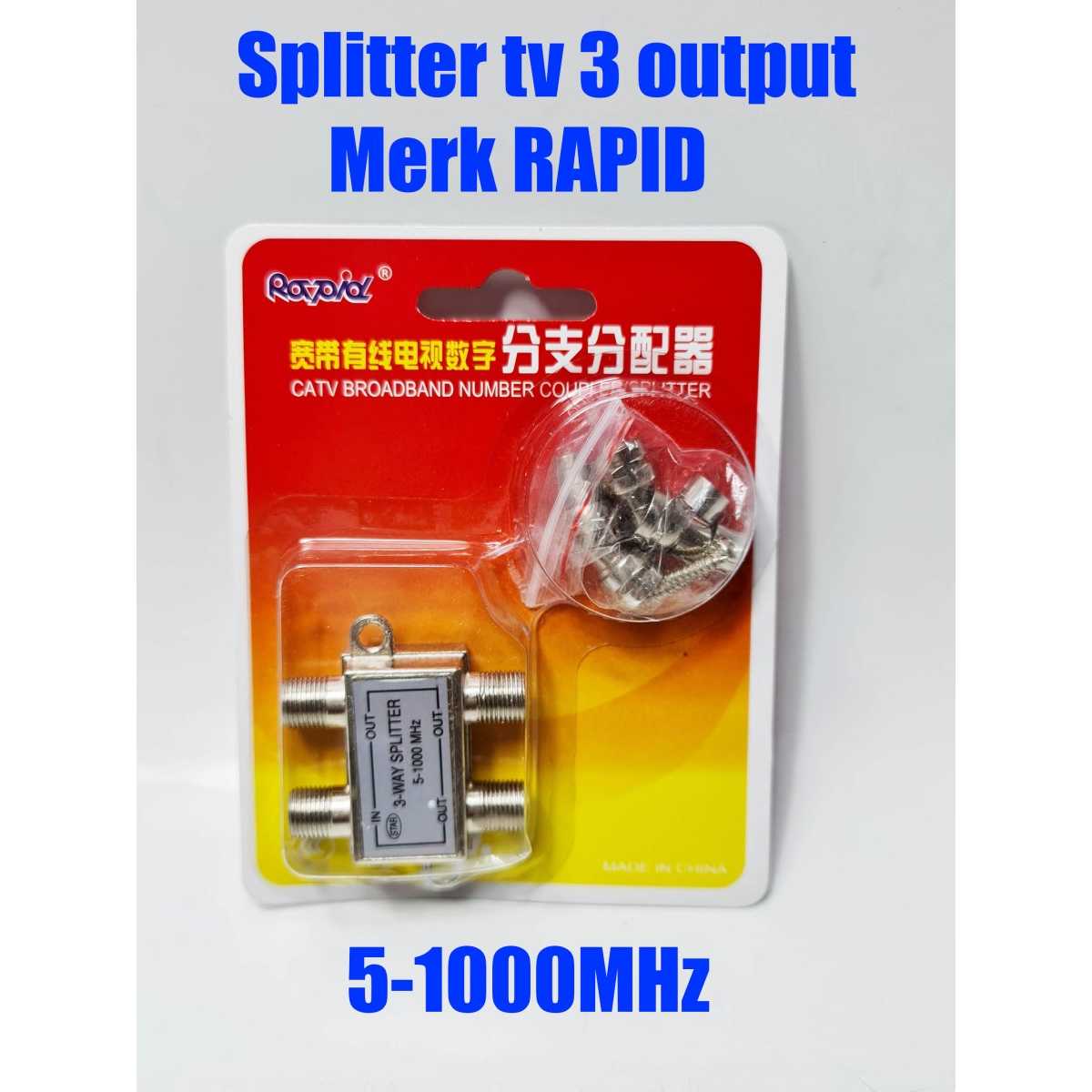 Jual Splitter TV Merk Rayden 3 cabang ( CATV Directional Coupler