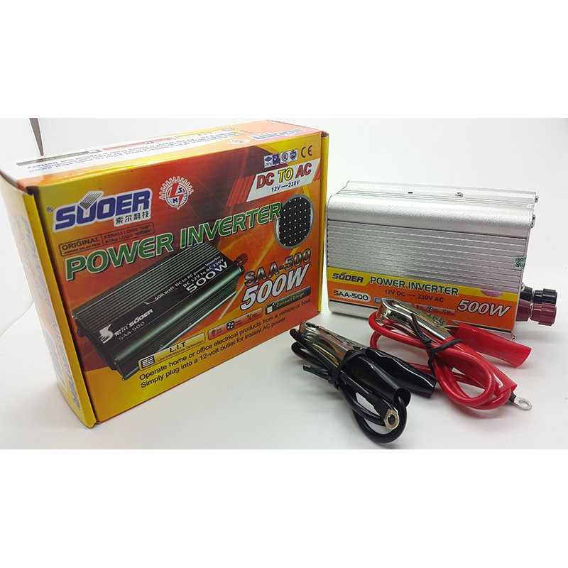Jual Power Inverter 500w - DC 12v ke AC 220v Merk Suoer SAA-500