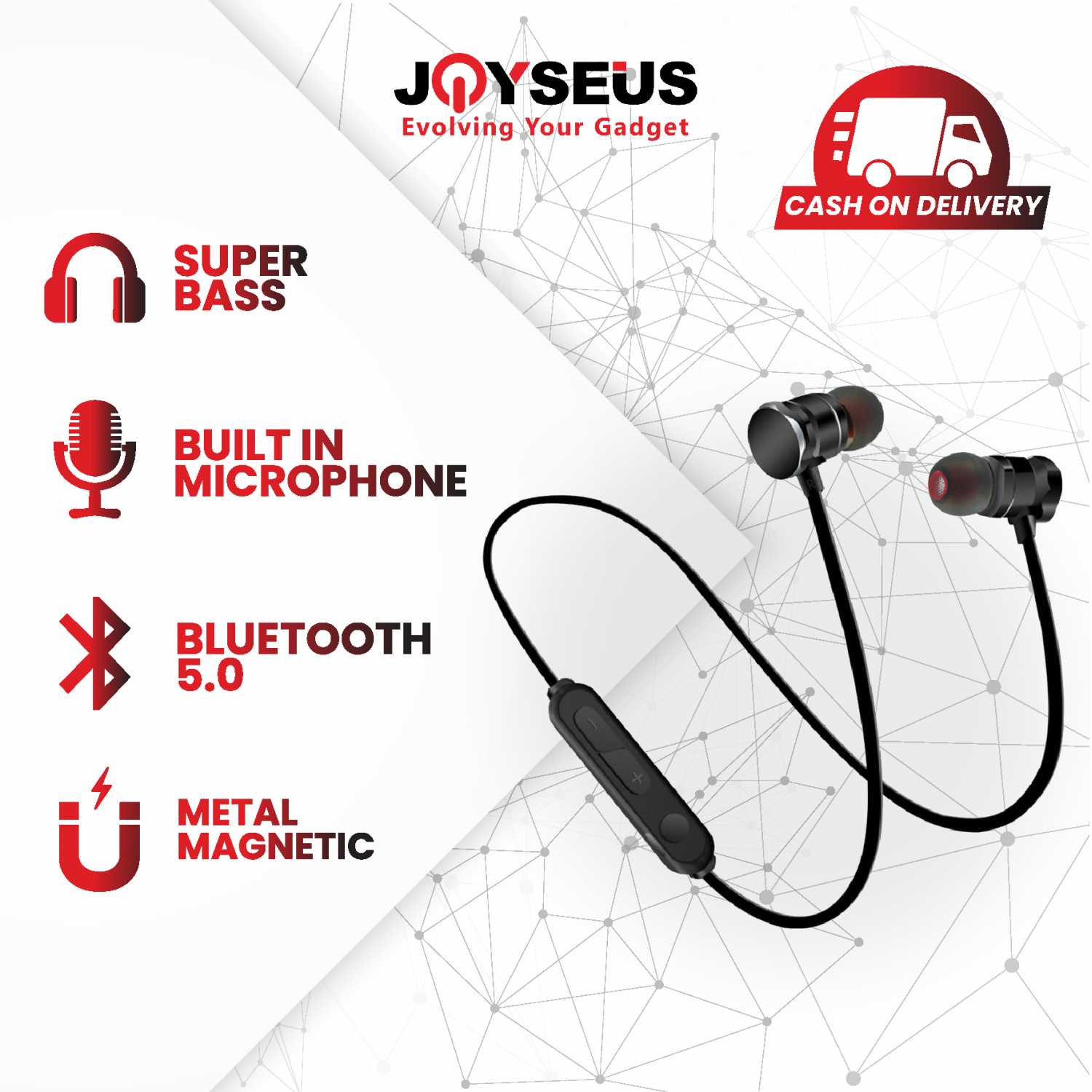 Jual JOYSEUS X3 Magnetic Headset Sport Bluetooth Earphone