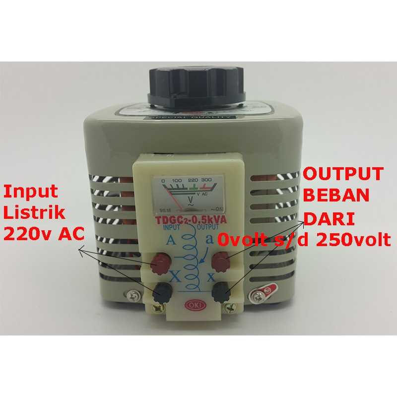 Jual adjustable ac voltage regulator 500w ( 0V s/d 250 volt AC )