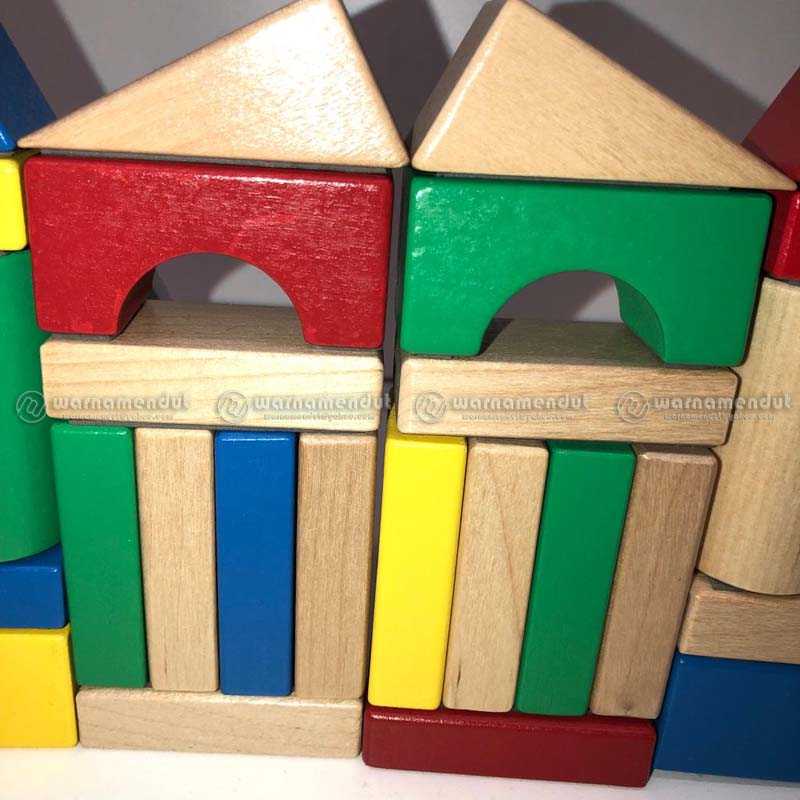 Jual WMO IK6685 UNDE Mainan anak balok kayu set isi 40 pcs utk