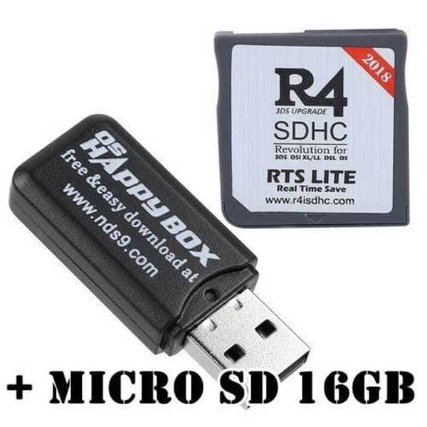 Jual FLASH CARD R4 NDS SDHC + 16GB MICRO SD FULL GAME - Putih