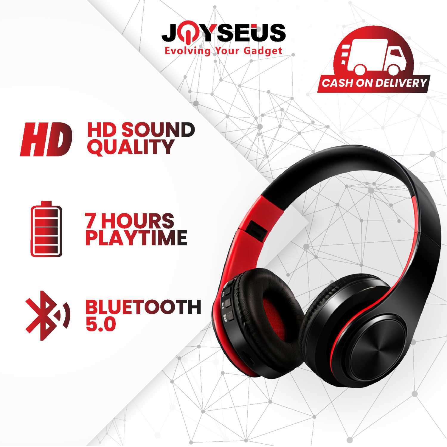 Jual JOYSEUS B3 HIFI Stereo Earphone Bluetooth Headphone - HP0001