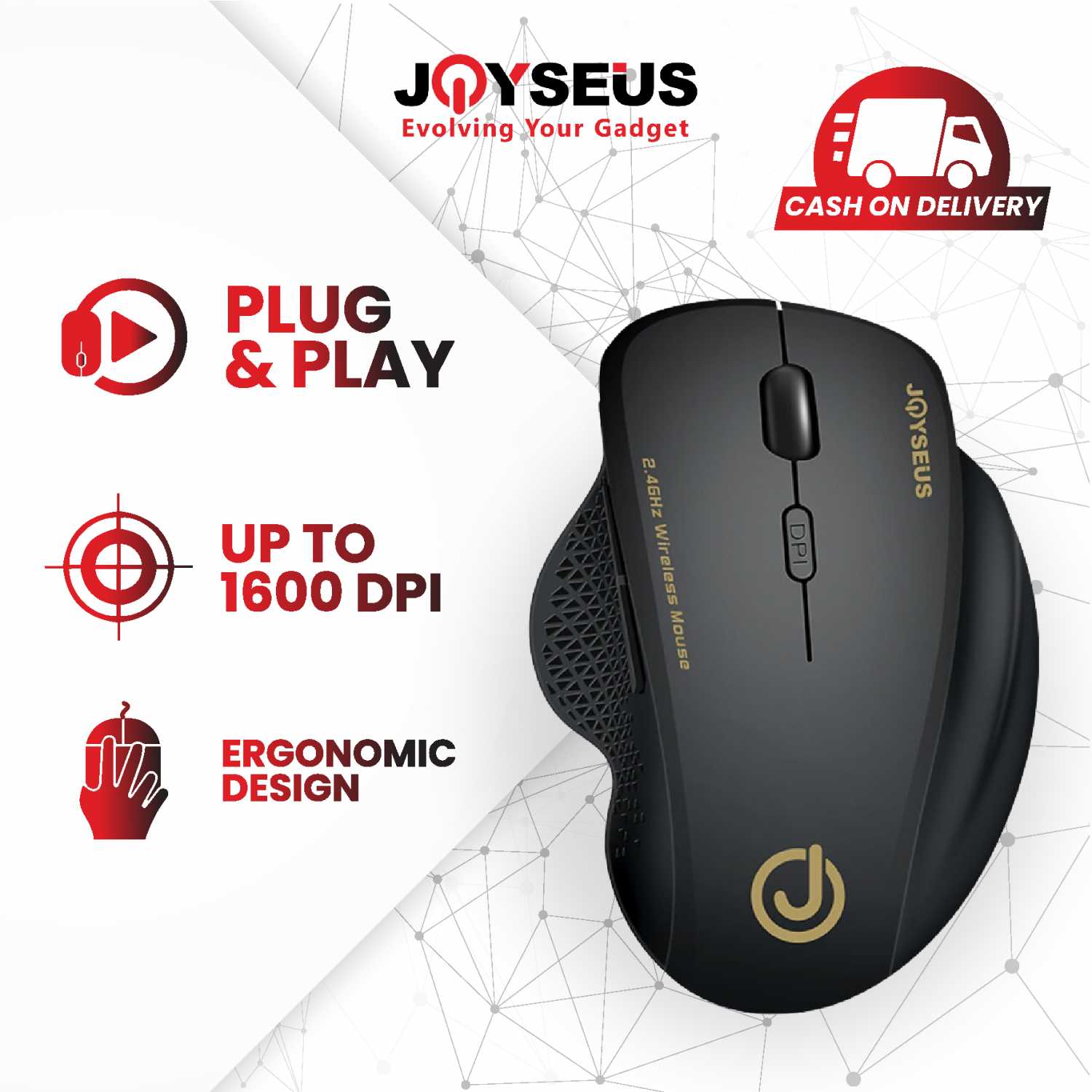 Jual JOYSEUS Wireless Mouse 1600DPI USB Computer 2.4GHz Mouse