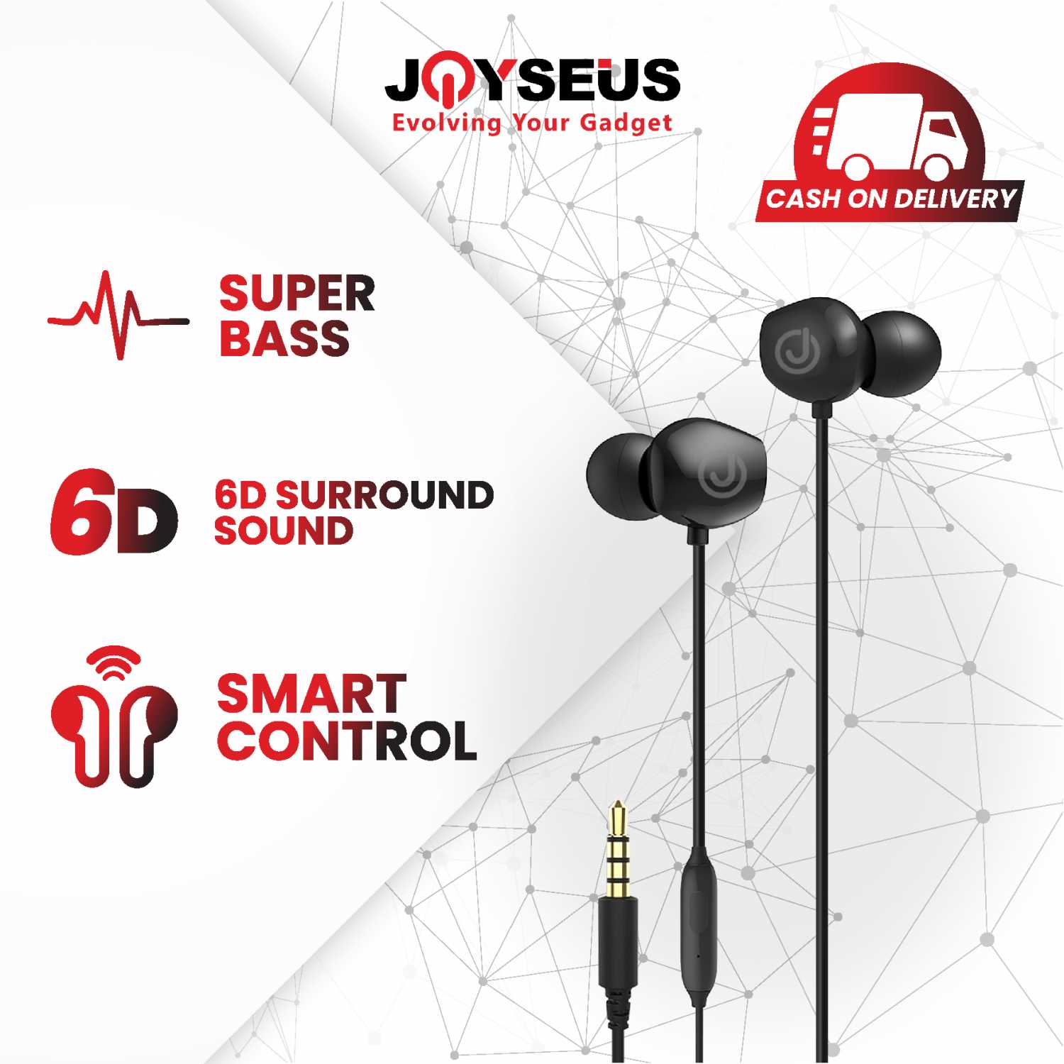 Jual JOYSEUS JOY-E01 In Ear Earphone Bass Subwoofer Headphone