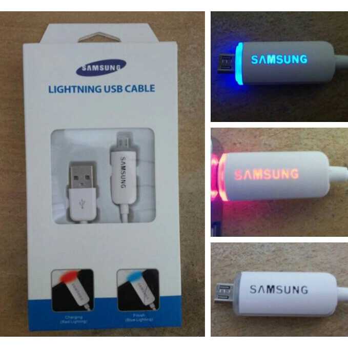 Jual Lightning Cable USB (Samsung) / Smart Kabel USB LED 1 Meter