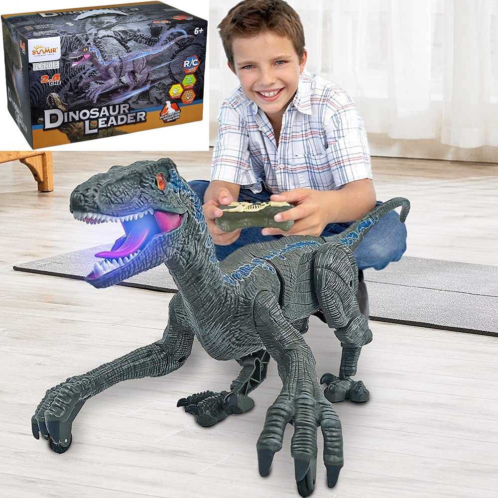 Jual MAINAN DINOSAURUS LEADER REMOTE RC DINO VELOCIRAPTOR