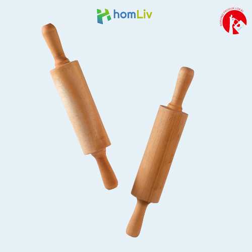 Jual homLiv Penggiling Adonan Kayu Pegangan Wooden Roling Pin