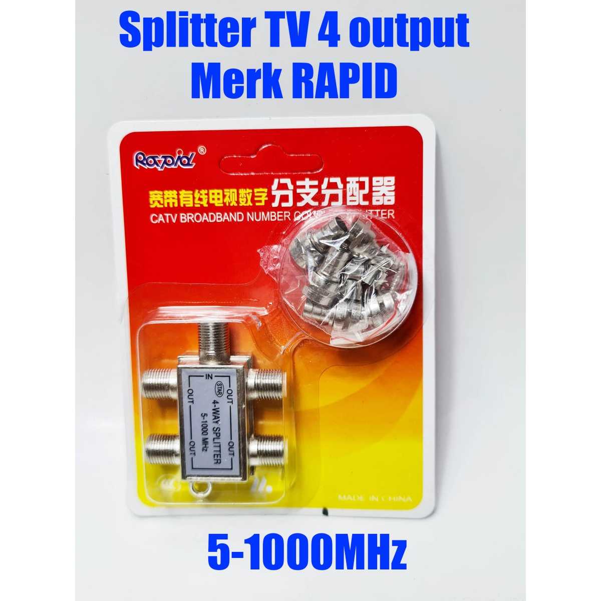 Jual Splitter TV Merk Rayden 4 cabang ( CATV Directional Coupler