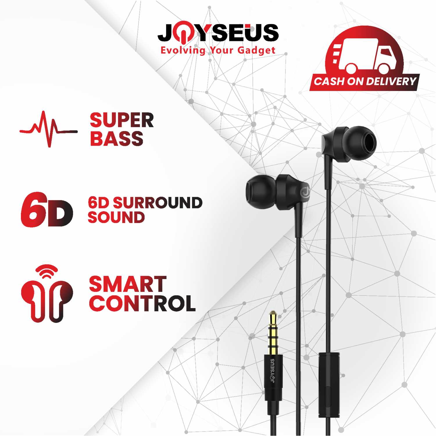 Jual JOYSEUS JOY-E02 In Ear Earphone Bass Subwoofer Headphone