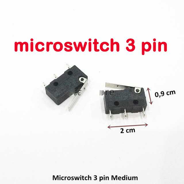 Jual Microswitch Medium 3 Pin ukuran 2cm x 0.9cm | Jakmall.com