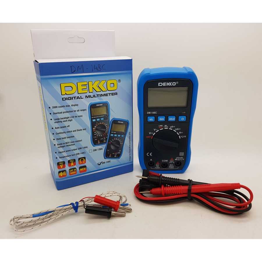 Jual Digital Multitester Dekko DM-148C AUTO RANGE & TEMPERATURE
